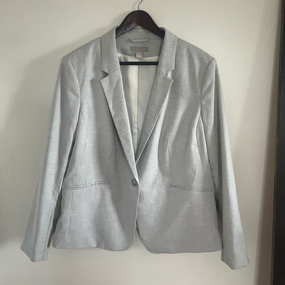 H&M | Jackets & Coats | Hm Fitted Light Grey Blazerxl | Poshmark